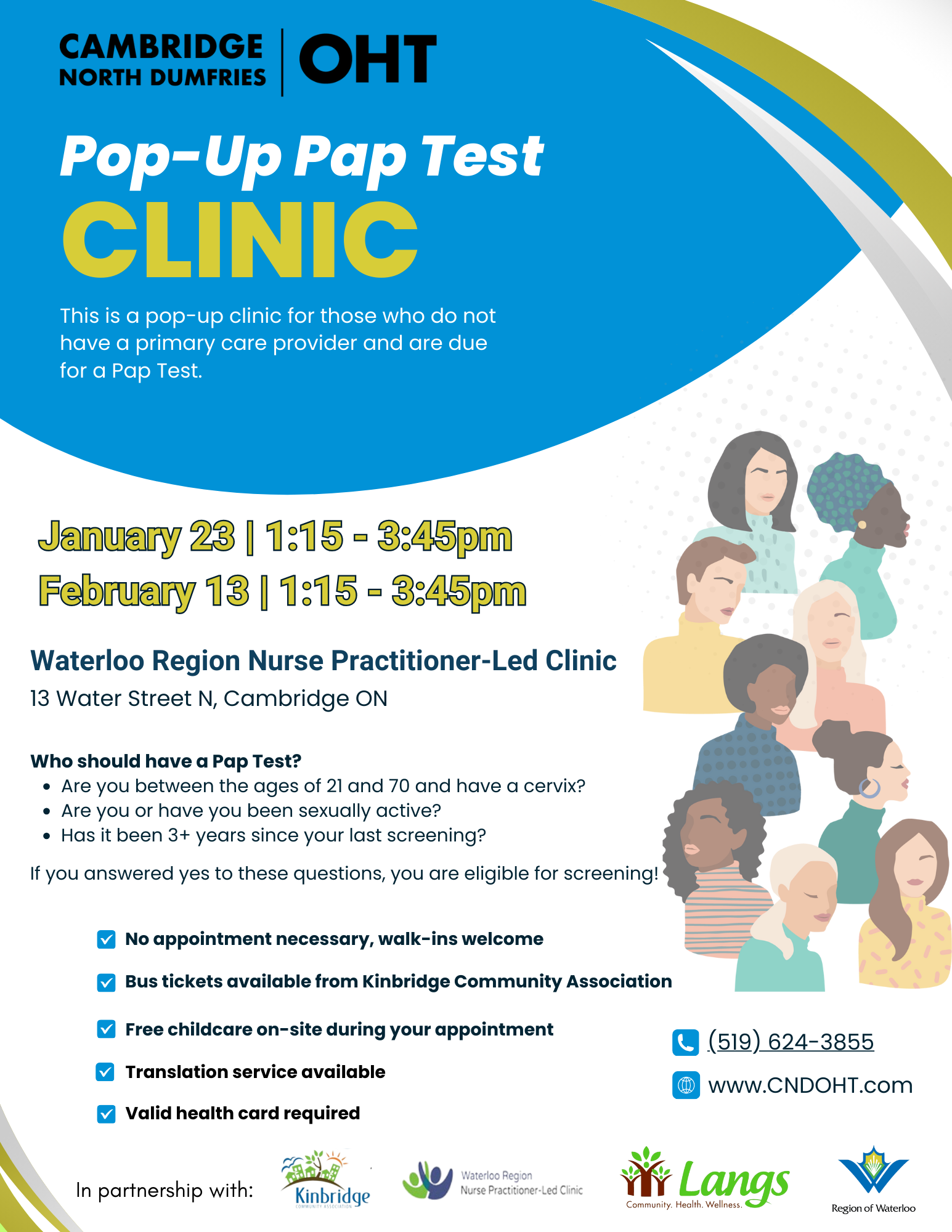 Community Pop-Up PAP Clinic – Waterloo Region Nurse Practitioner-Led Clinic